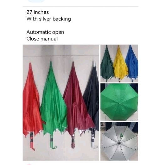 27 inch Golf Umbrella with Silver backing/authentic open | Shopee ...