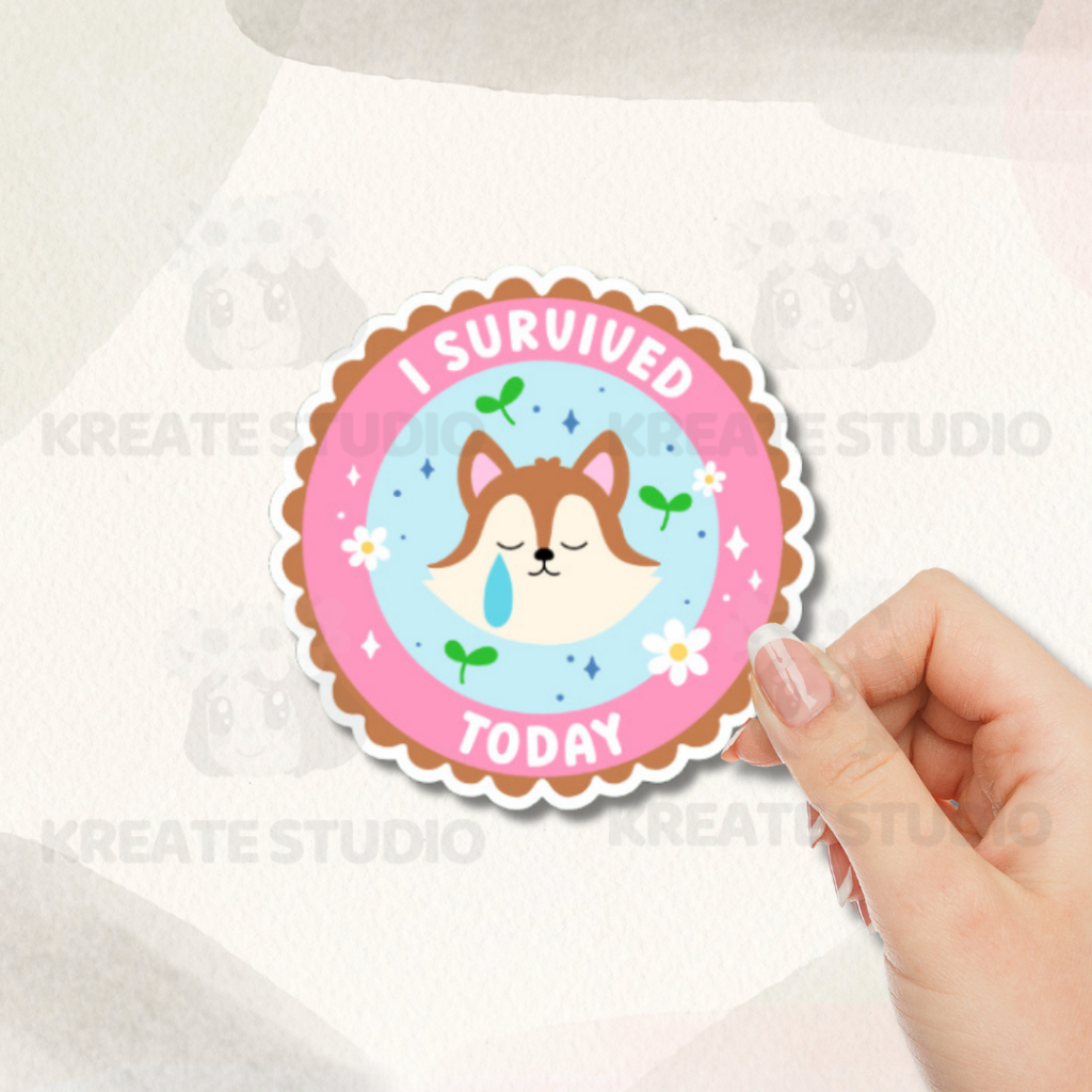 I SURVIVED TODAY | Laminated Waterproof Sticker for Tumblers and more ...