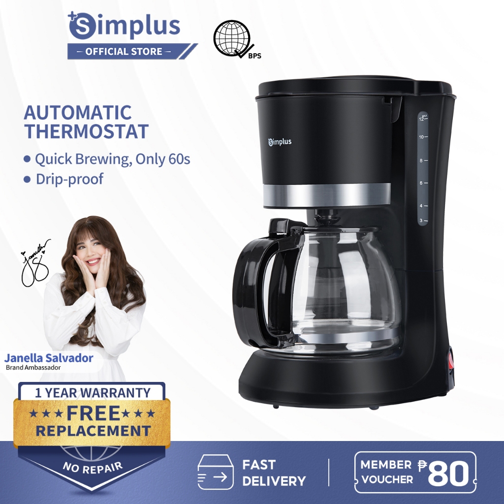 Simplus Drip Coffee Maker 1200ml Capacity Coffee Machines Removable ...