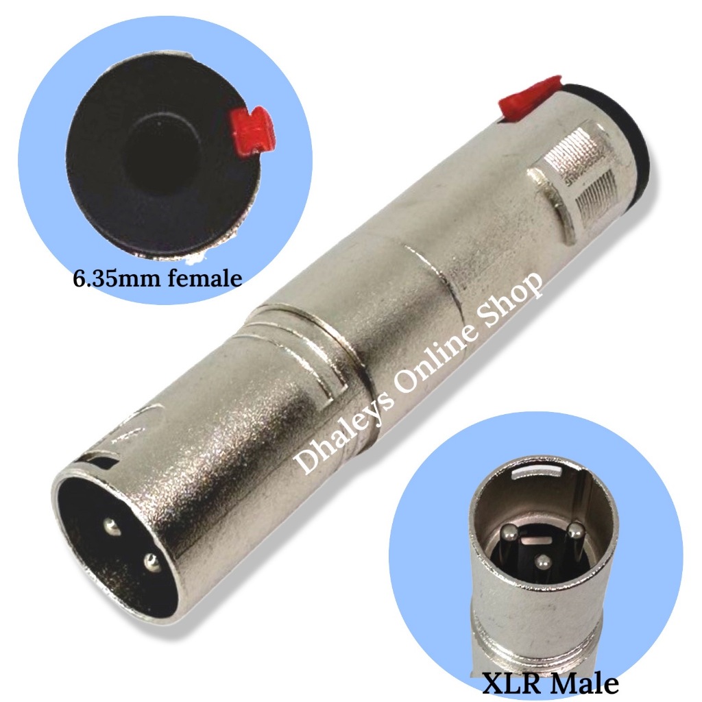 3 Pins XLR Male to 6.35mm Female adapter / Cannon plug to PL-55 Jack ...