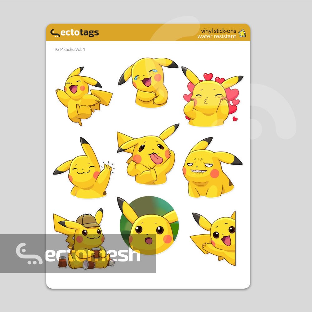 Pikachu Emoticons Volume 1 - Pokemon Vinyl Sticker Sheet by EctoMesh ...