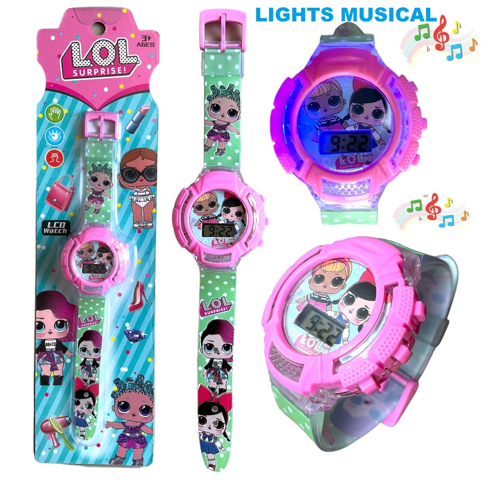 3in1 OCEANIA CHARACTER GIRLS FASHION KIDS DIGITAL GLOW LED LIGHTS MUSIC ...