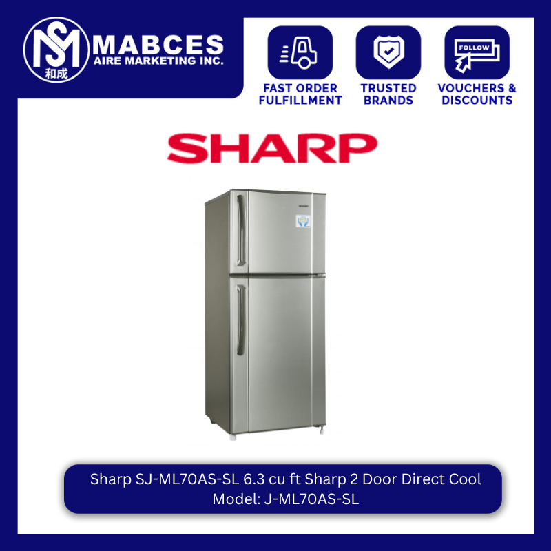 Sharp SJ-ML70AS-SL 6.3 cu ft Sharp 2 Door Direct Cool | Shopee Philippines