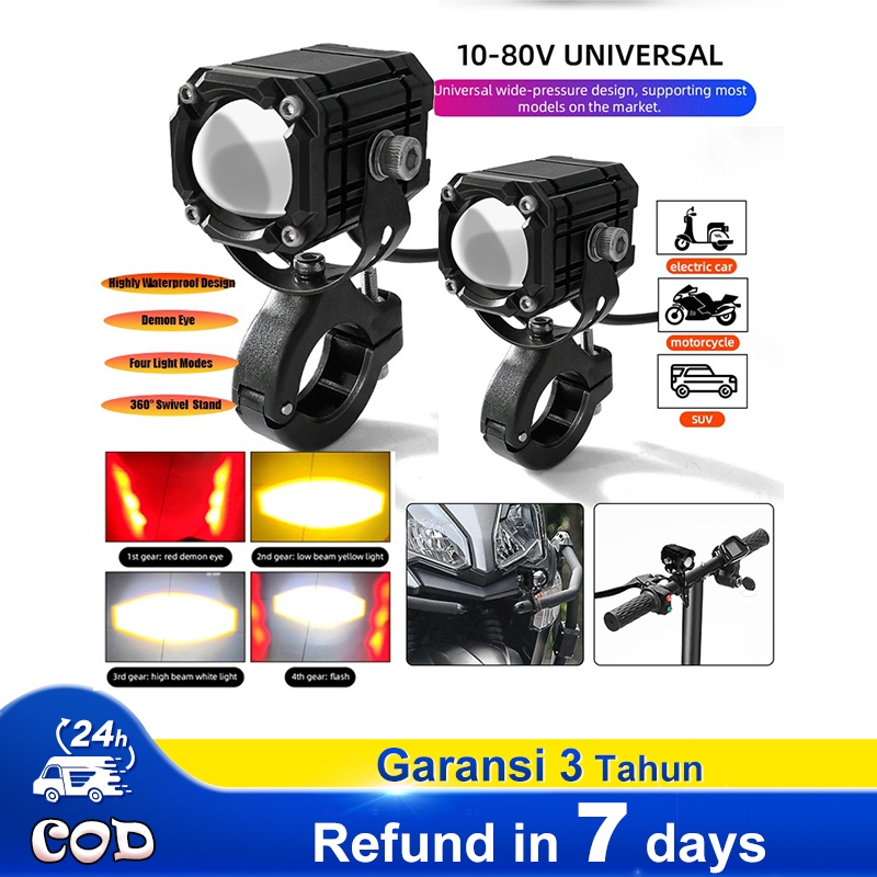 Mini Driving Light 4 Modes With Switch AntiFog Spotlight Bike Car ...