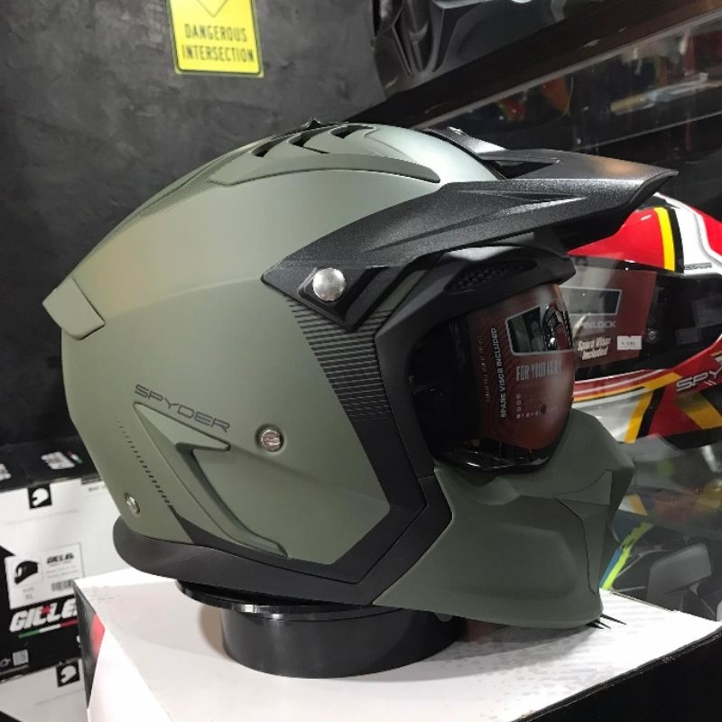 SPYDER Core P Halfface Detachable Helmet w/ Free 2 Extra Visors ...