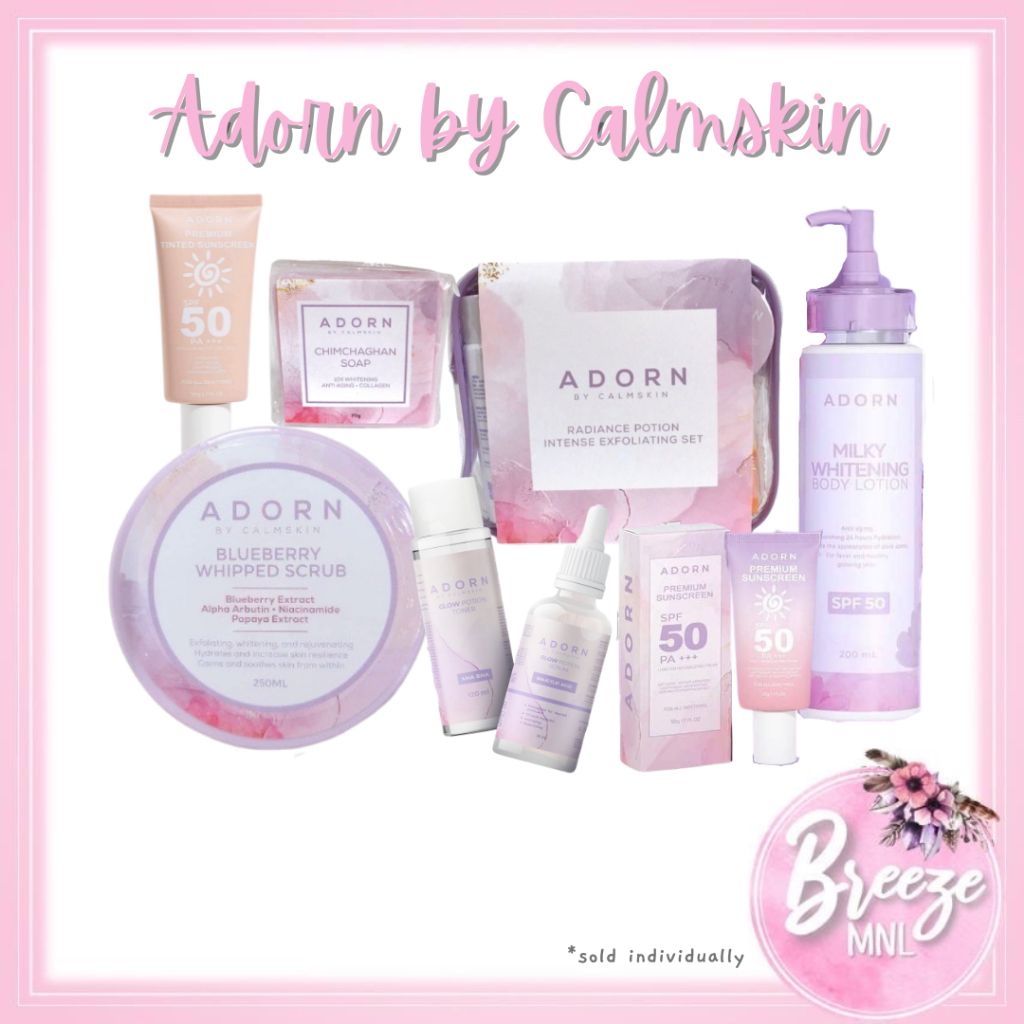ADORN By Calmskin Blueberry Whipped Scrub Chimchaghan Soap Sunscreen or ...