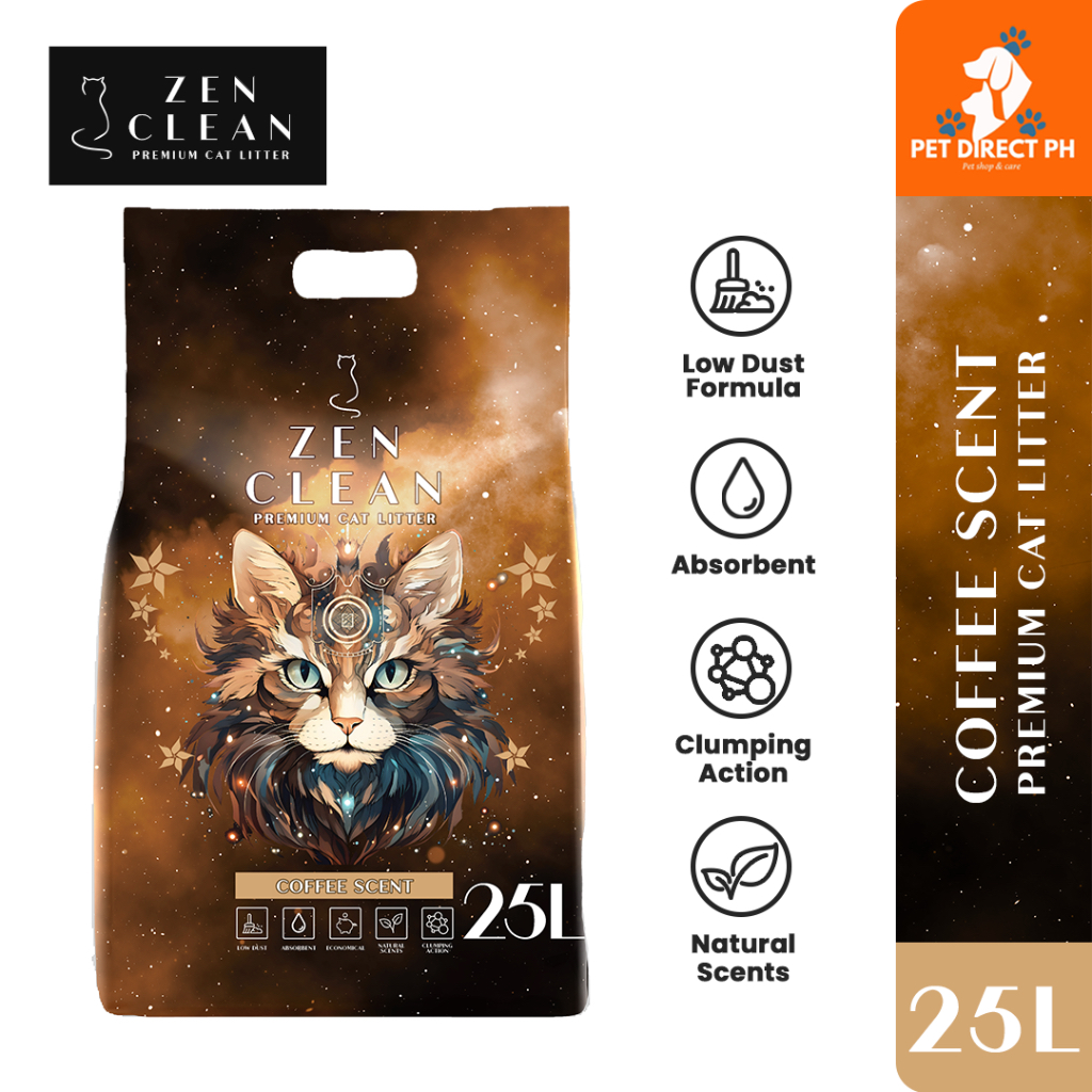 Zen Clean Premium Cat Litter in 25L Bentonite good for homes with many cats | Shopee Philippines