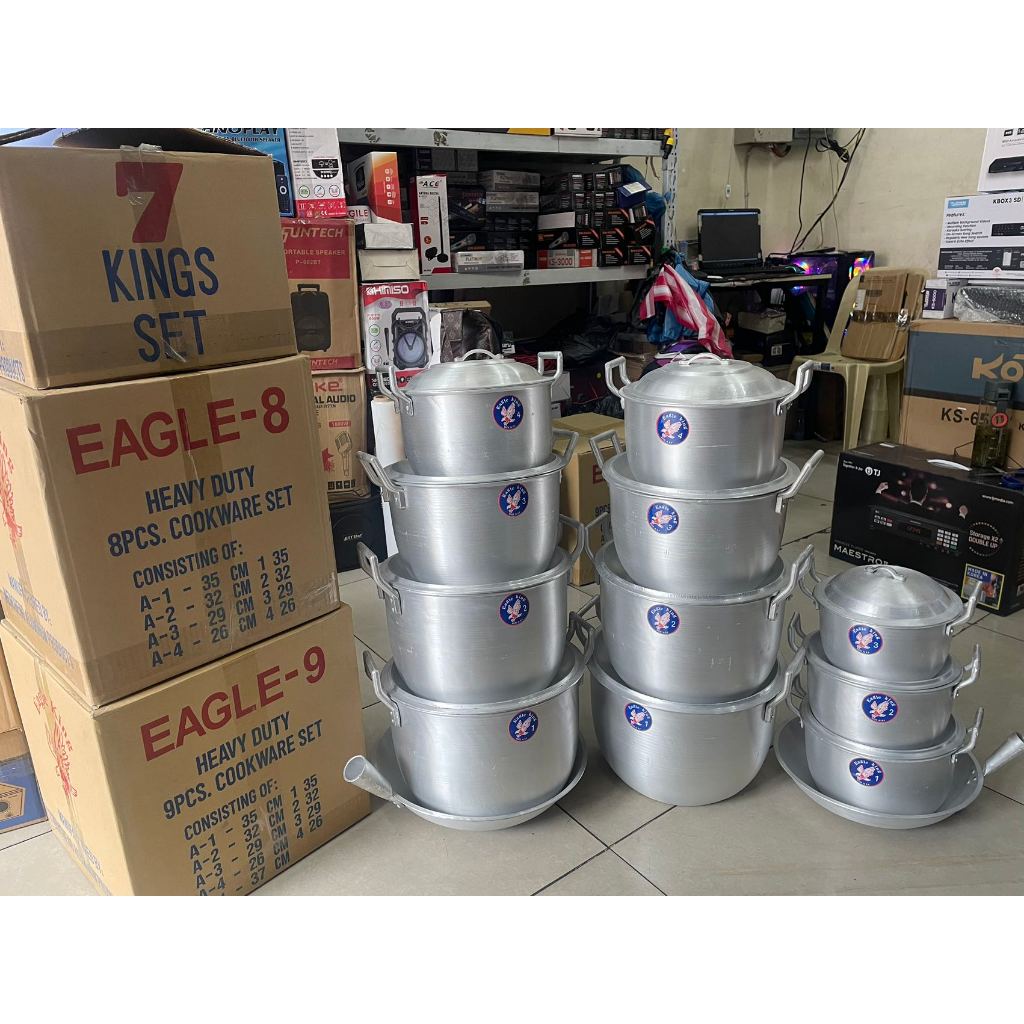 EAGLE KING EXTRA KALDERO 8pcs cookware set | Shopee Philippines
