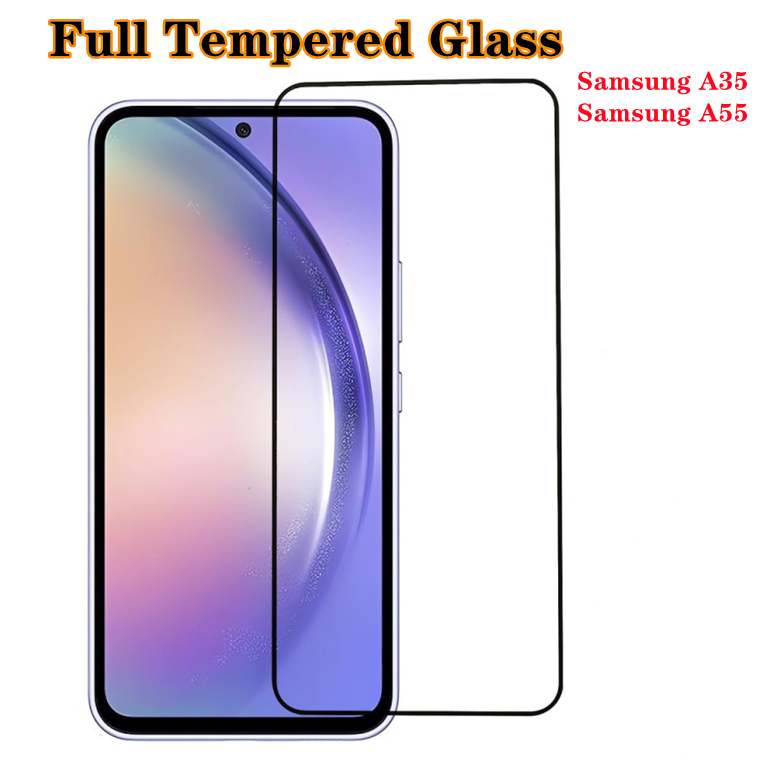 Full Tempered Glass For Samsung A55 A35 Screen protector Full Coverage Glass | Shopee Philippines
