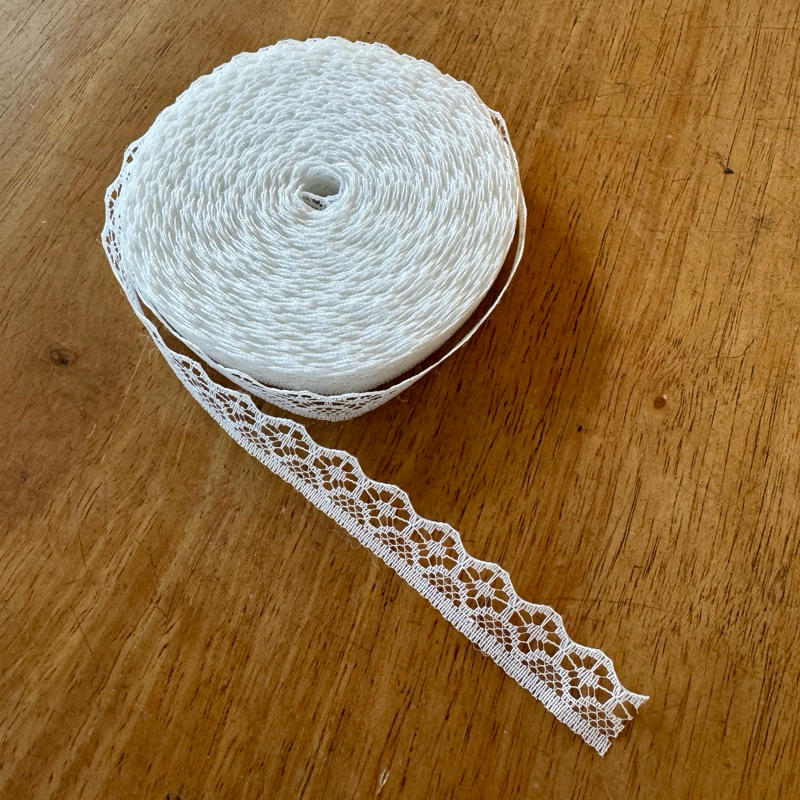 15mm (2 Yards) White Lace Fabric for Wedding Decoration Birthday Debut ...