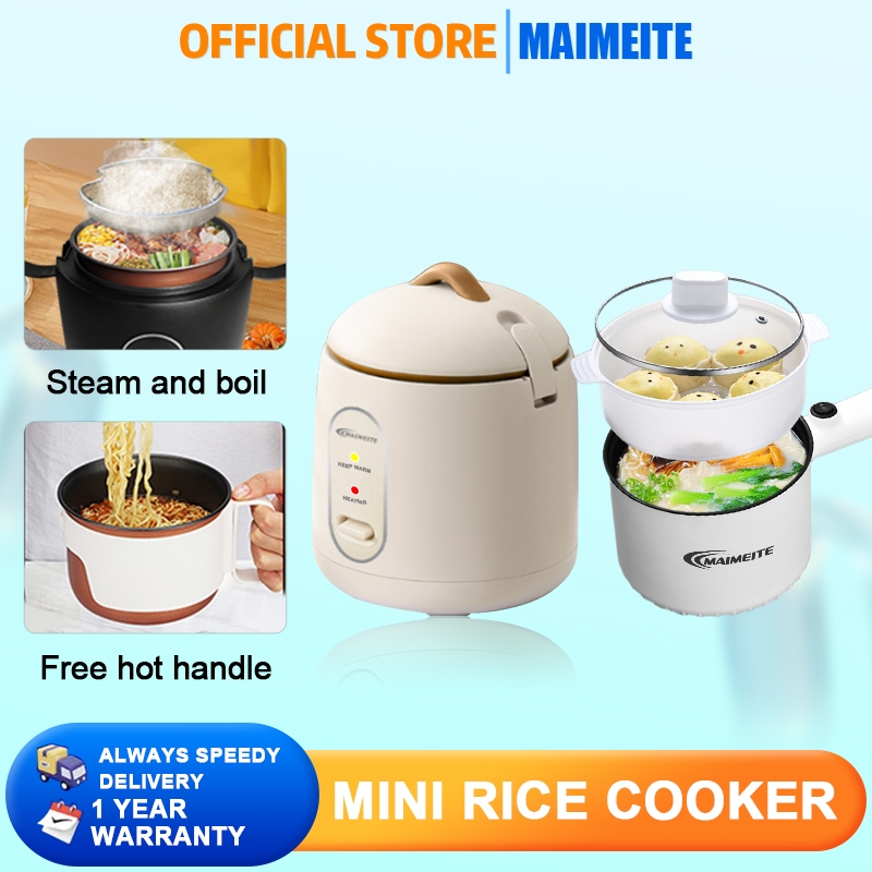 Maimeite1.2L Mini Rice Cooker With Steamer Multifunctiona electric ...