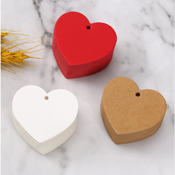 HEART tag kraft paper blank heart-shaped card Hang Label Decor Wedding ...