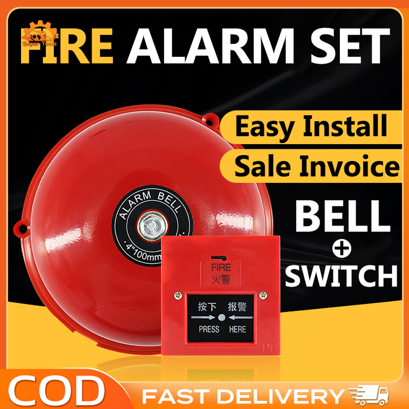 Fire Alarm Bell 6" Manual Switch Home Safe Mall Office Fire Fighting ...