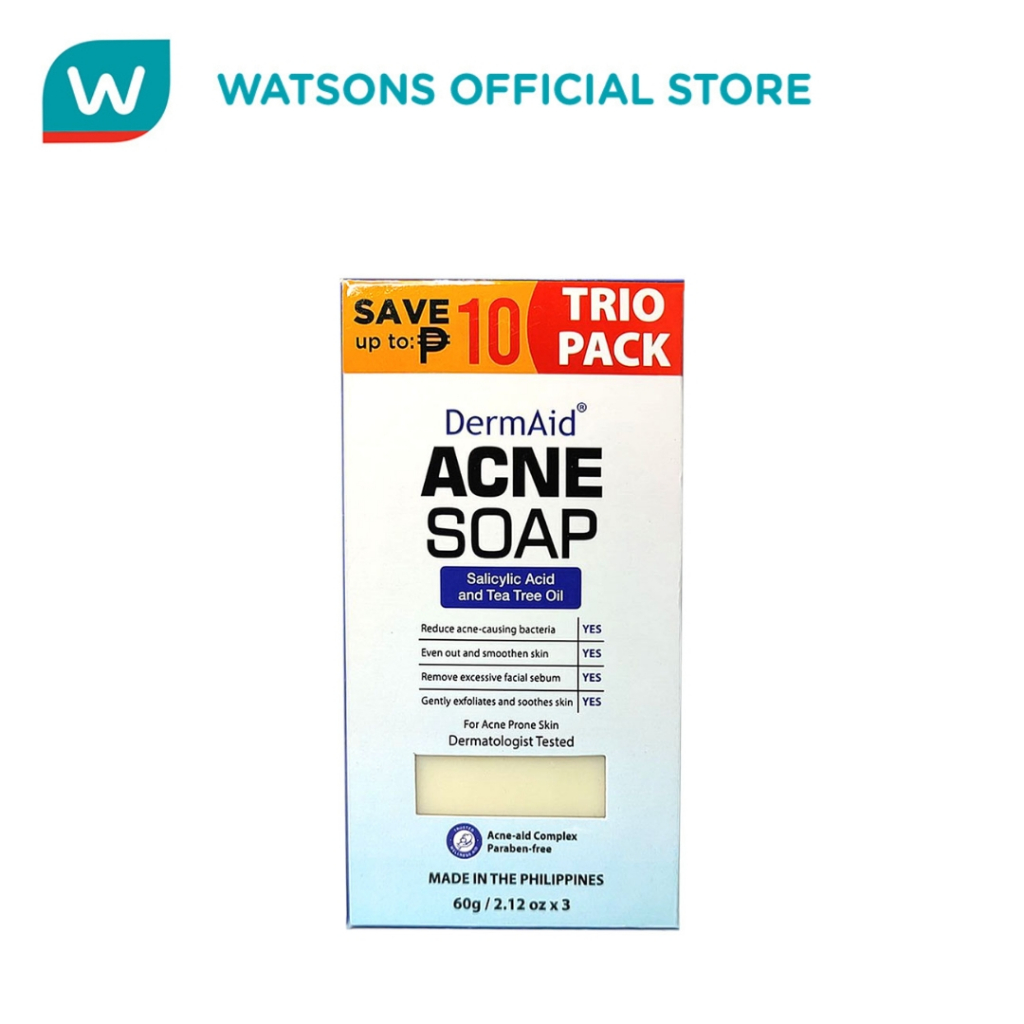 DERMAID Acne Soap Trio Pack 60g x 3s | Shopee Philippines