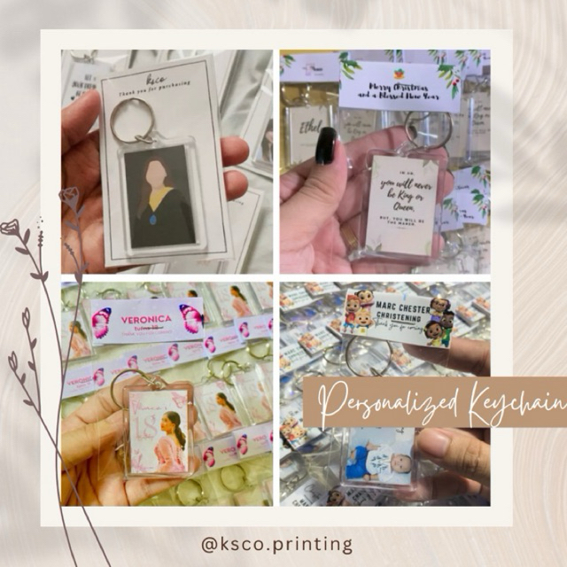 Personalized Acrylic Keychain Round Rectangle Souvenir Gift with tag NO ...