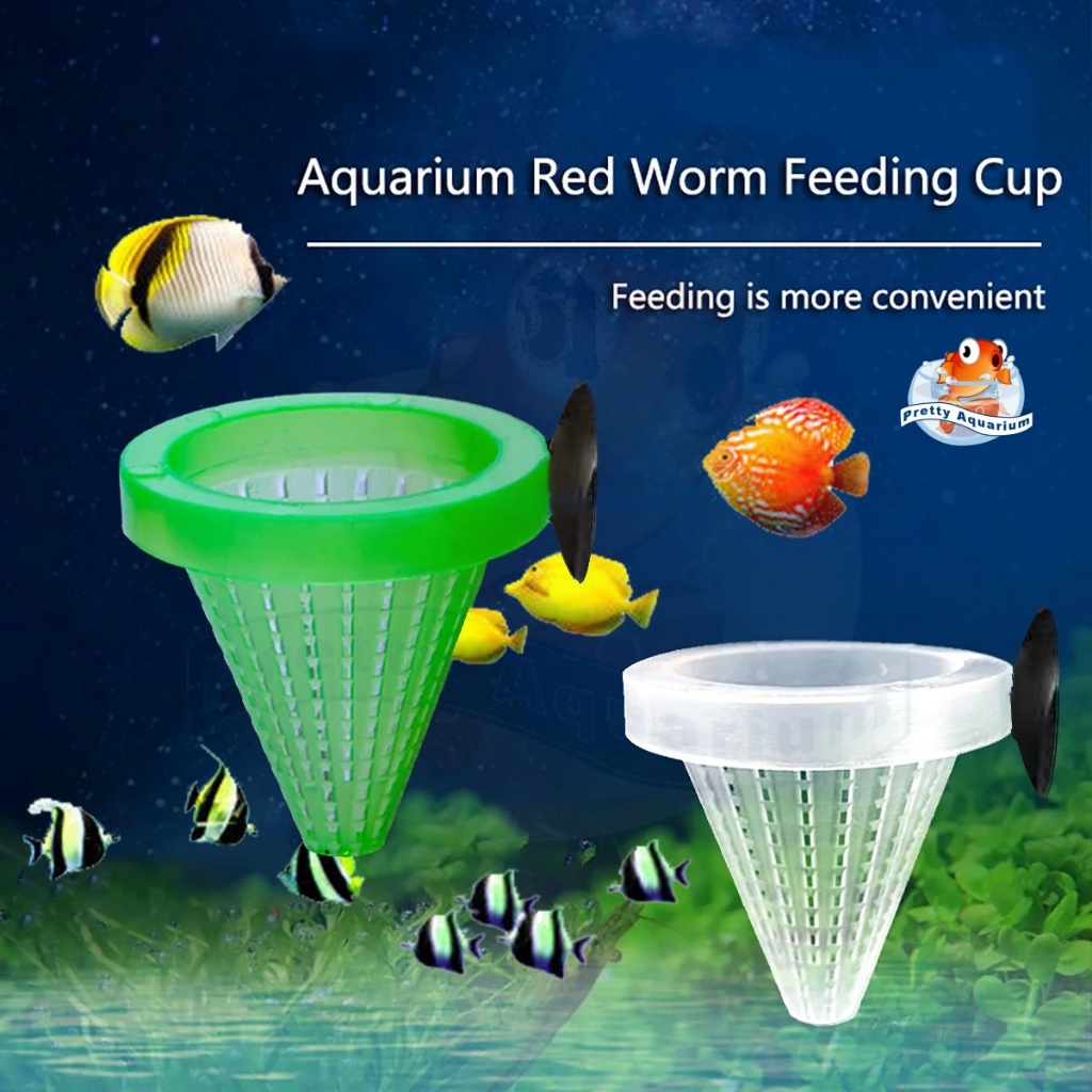 Aquarium Fish Feeder Red Worm Shrimp Food Feeding Plastic Funnel ...