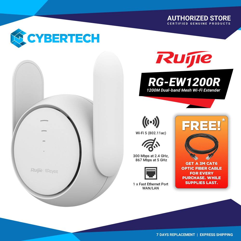 Ruijie Reyee Rg Ew1200r 1200m Dual Band Mesh Wi Fi Extender Shopee