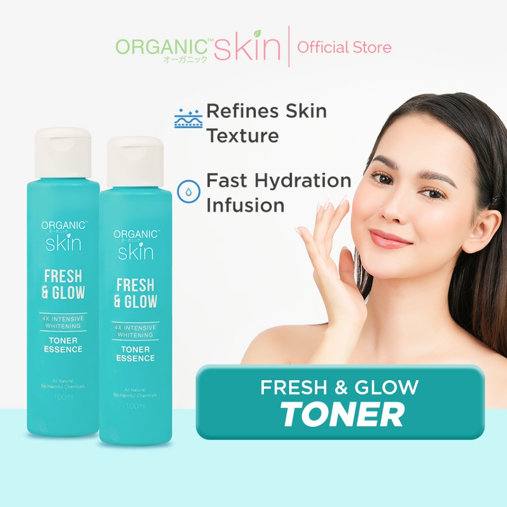Organic Skin Japan Fresh & Glow 4x Intensive Whitening Toner Set of 2 ...