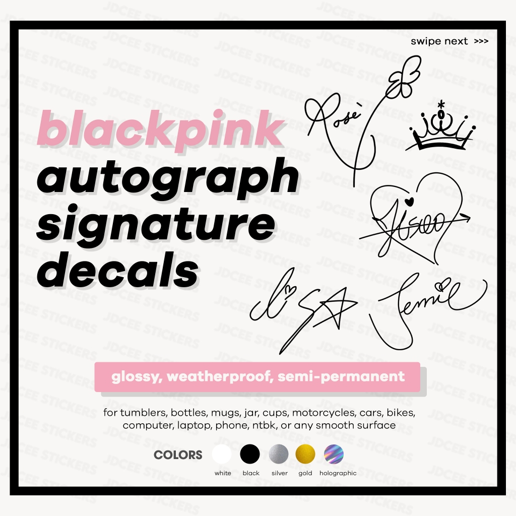 BLACKPNK Decals Autograph Signature Logo Crown Vinyl Sticker | Shopee ...