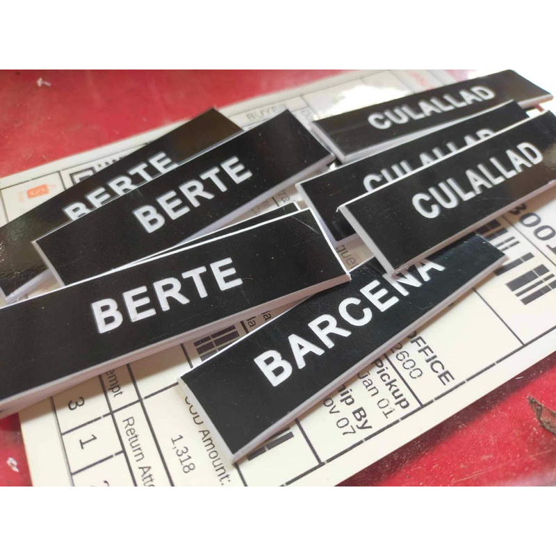 Customize BLACK AND WHITE Nameplate with pin MILITARY NAMEPLATE ...
