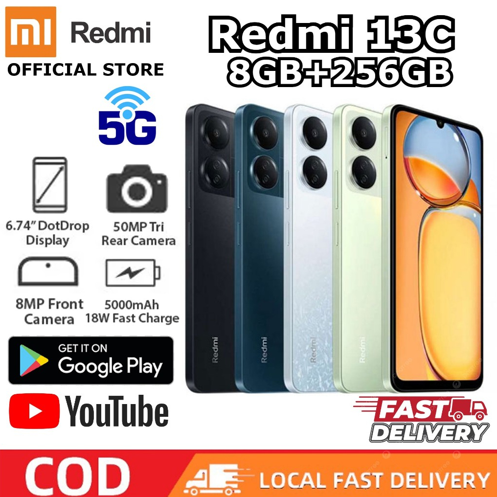 Xiaomi Redmi 13C Smartphone 8GB+256GB MediaTek Helio G85 Global Version ...