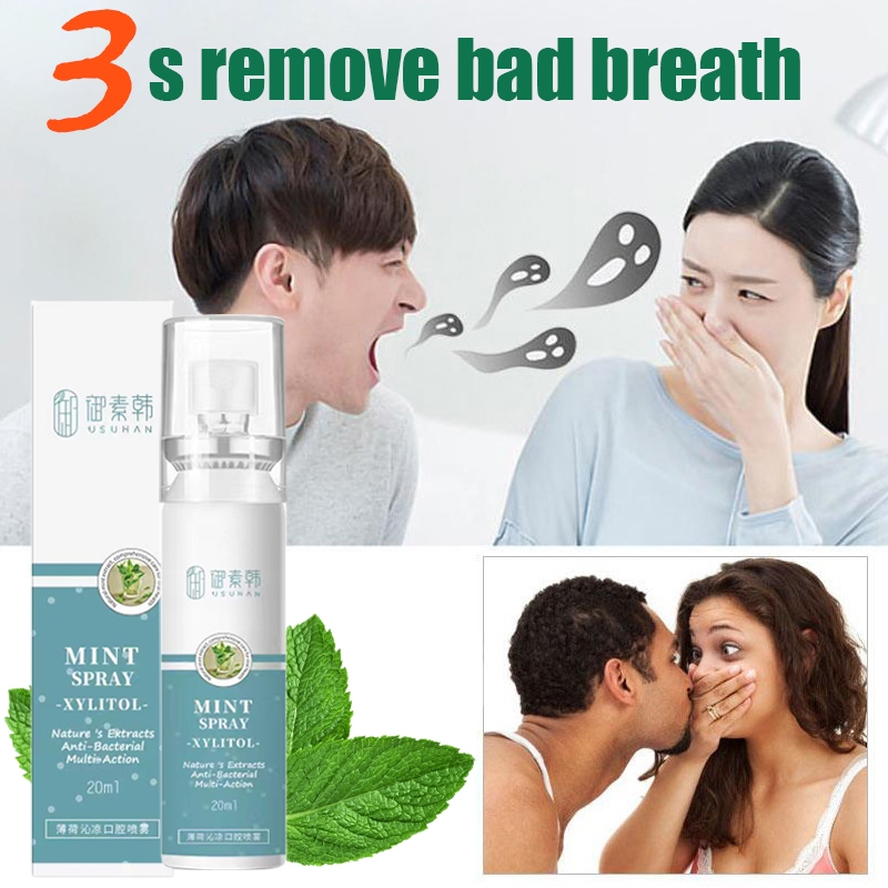 Breath Freshener Herbal Mint Mouth Spray Anti Bad Breath Treatment Oral ...