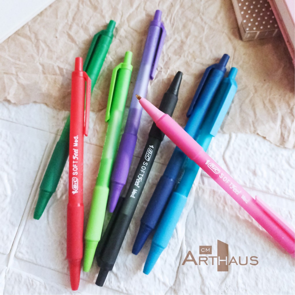 BIC Soft Feel Fashion Retractable Ball Point Pen Medium | Assorted ...