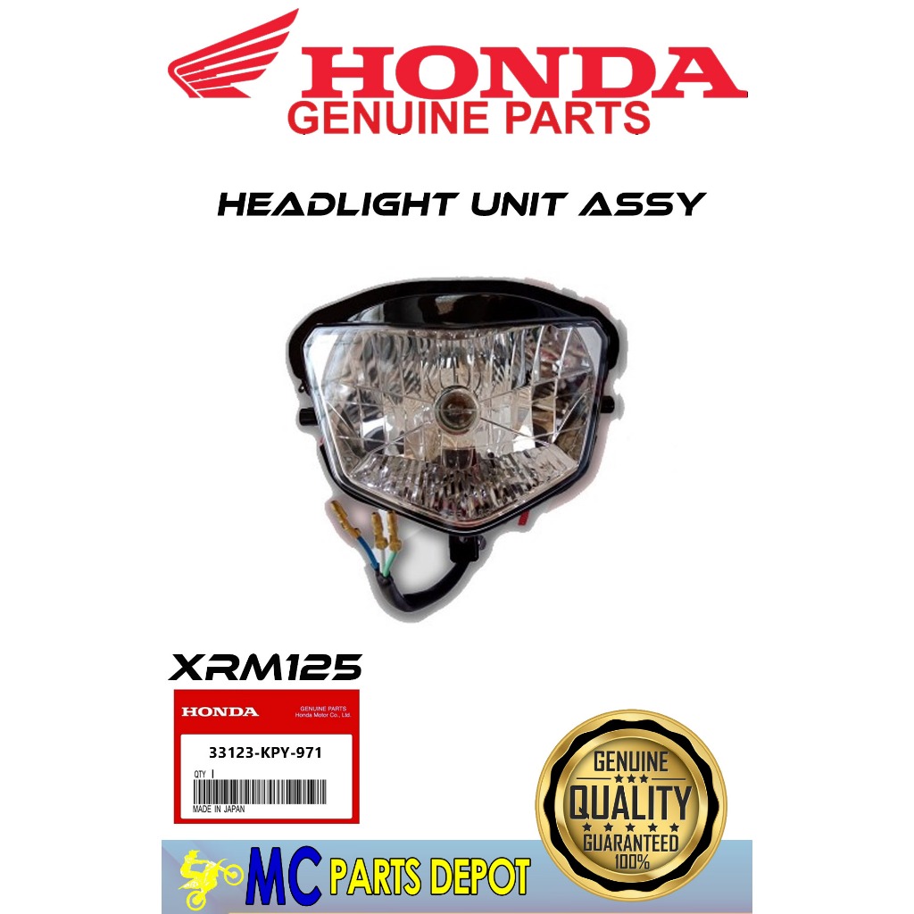 HONDA GENUINE HEADLIGHT UNIT ASSY FOR XRM 125 TRINITY ( 33123-KPY-971 ...
