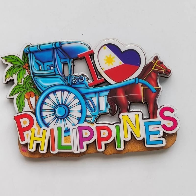PHILIPPINES Wooden 2D Fridge Magnet Embossed Ref Magnet Souvenirs ...