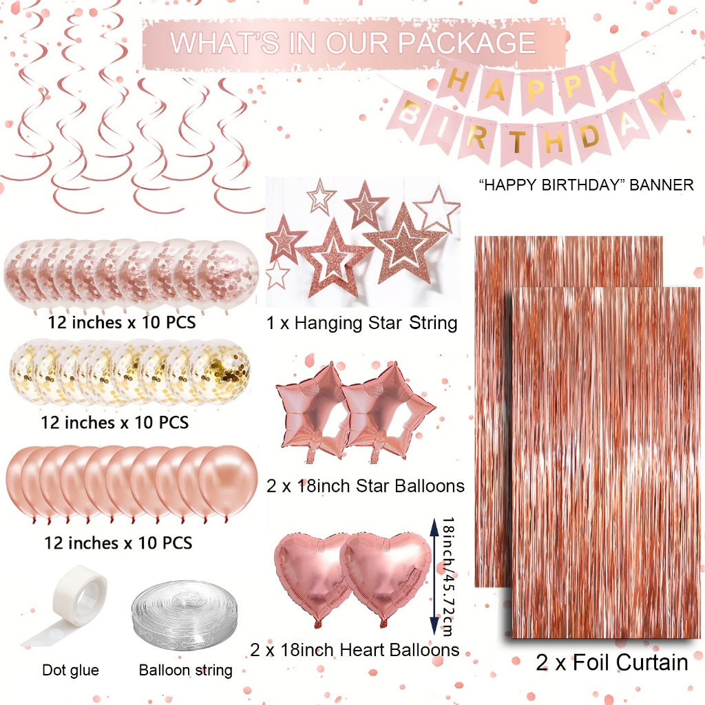 Confetti Balloon Arch Decoration Set Happy Birthday Party Backdrop Kit ...