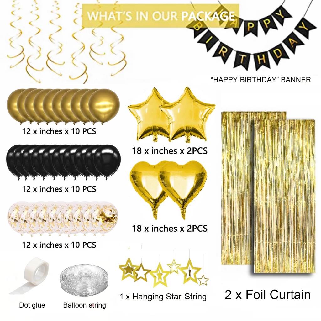 Confetti Balloon Arch Decoration Set Happy Birthday Party Backdrop Kit ...
