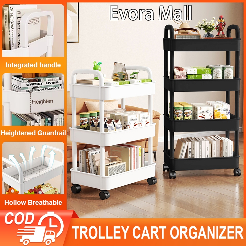 Evora 2/3/4 Layer Trolley Cart Organizer Storage Bathroom Moving Rack ...
