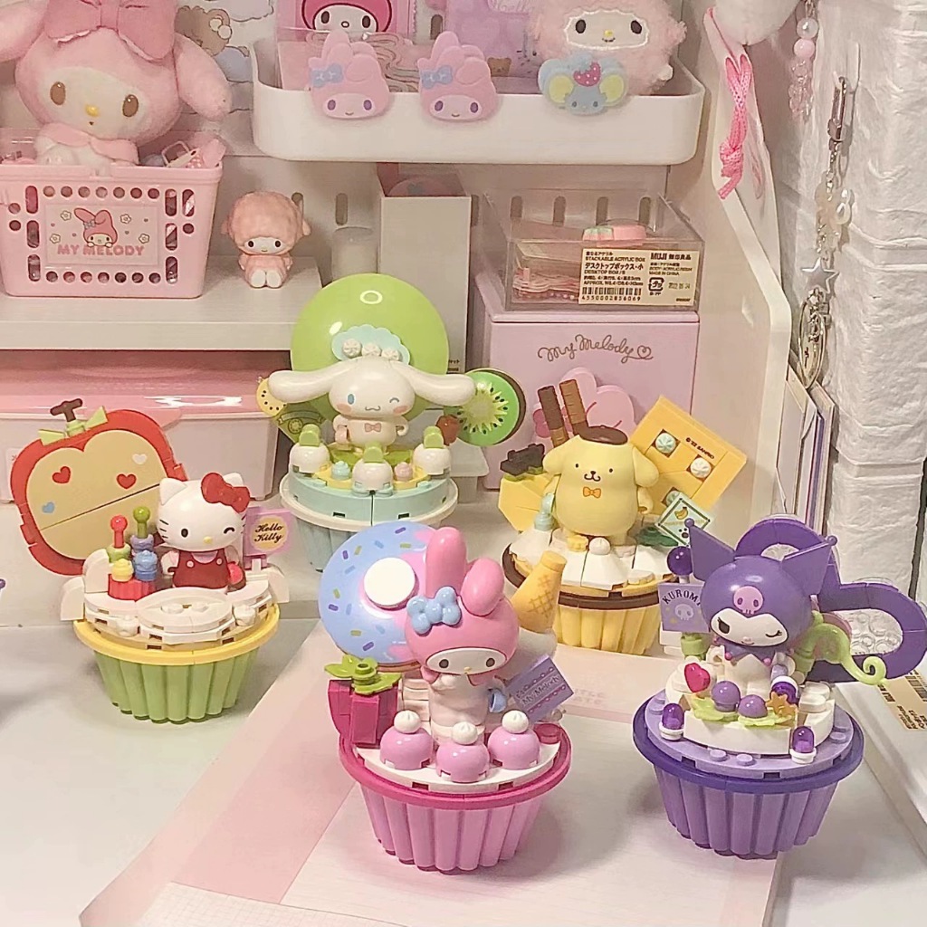 Sanrio building blocks Melody HELLOKITTY cat Cinnamon girls assembled ...