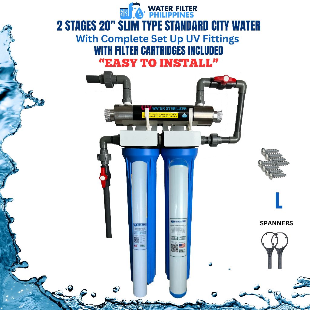 2 Stages Water Filter City Water Standard Heavy Duty Complete Set with ...