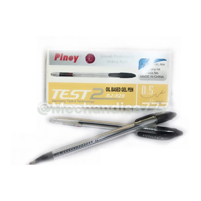 SJ-526 PINOY Oil Based Gel Pen 0.5mm 12pc/box black (BALLPEN) | Shopee ...