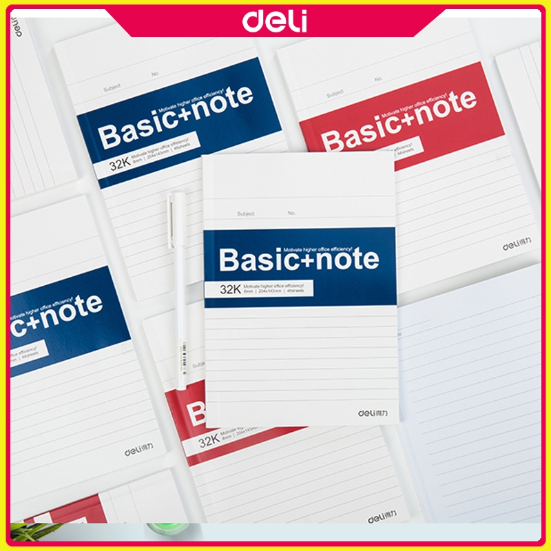 Deli A5 Notebooks 80/48/32/24 Sheets Student Writing Notebook | Shopee ...
