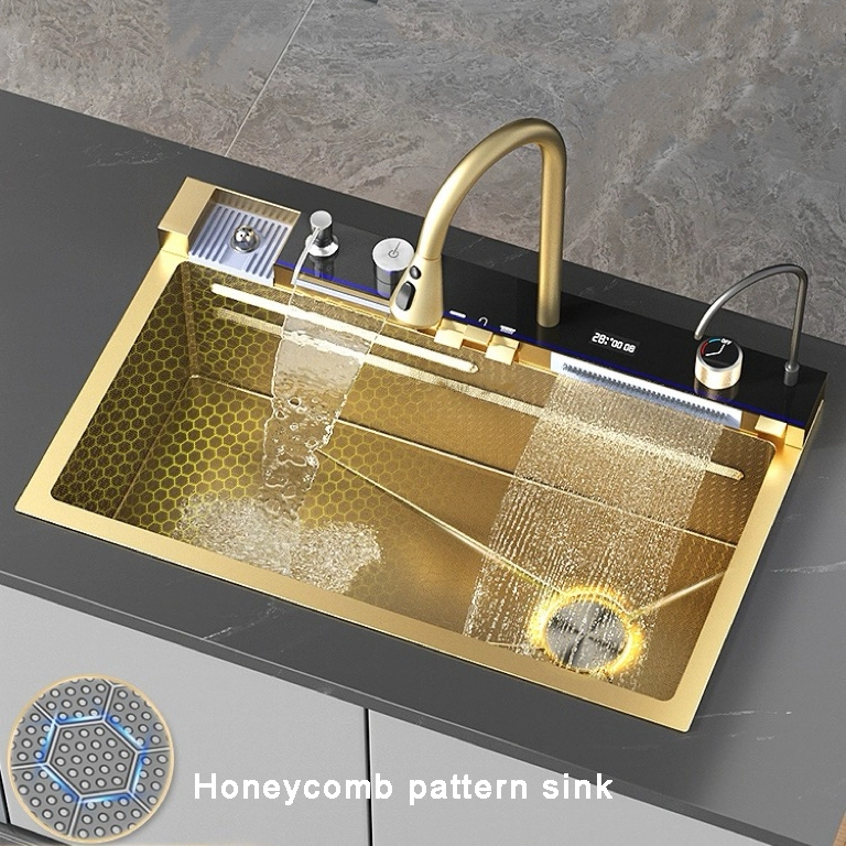 Kitchen Sink Handmade kitchen sink 304 Stainless steel kitchen Nano ...