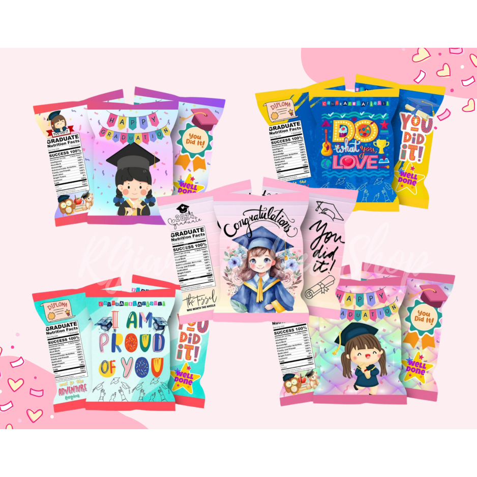 Graduation Customized Party Favor Chip Bags Birthday Loot Bags Birthday ...