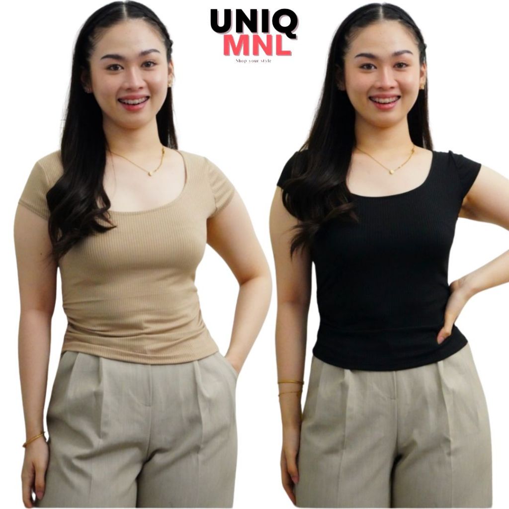 UNIQ.MNL Macy double lining Knitted squareneck top for woman | FREESIZE ...