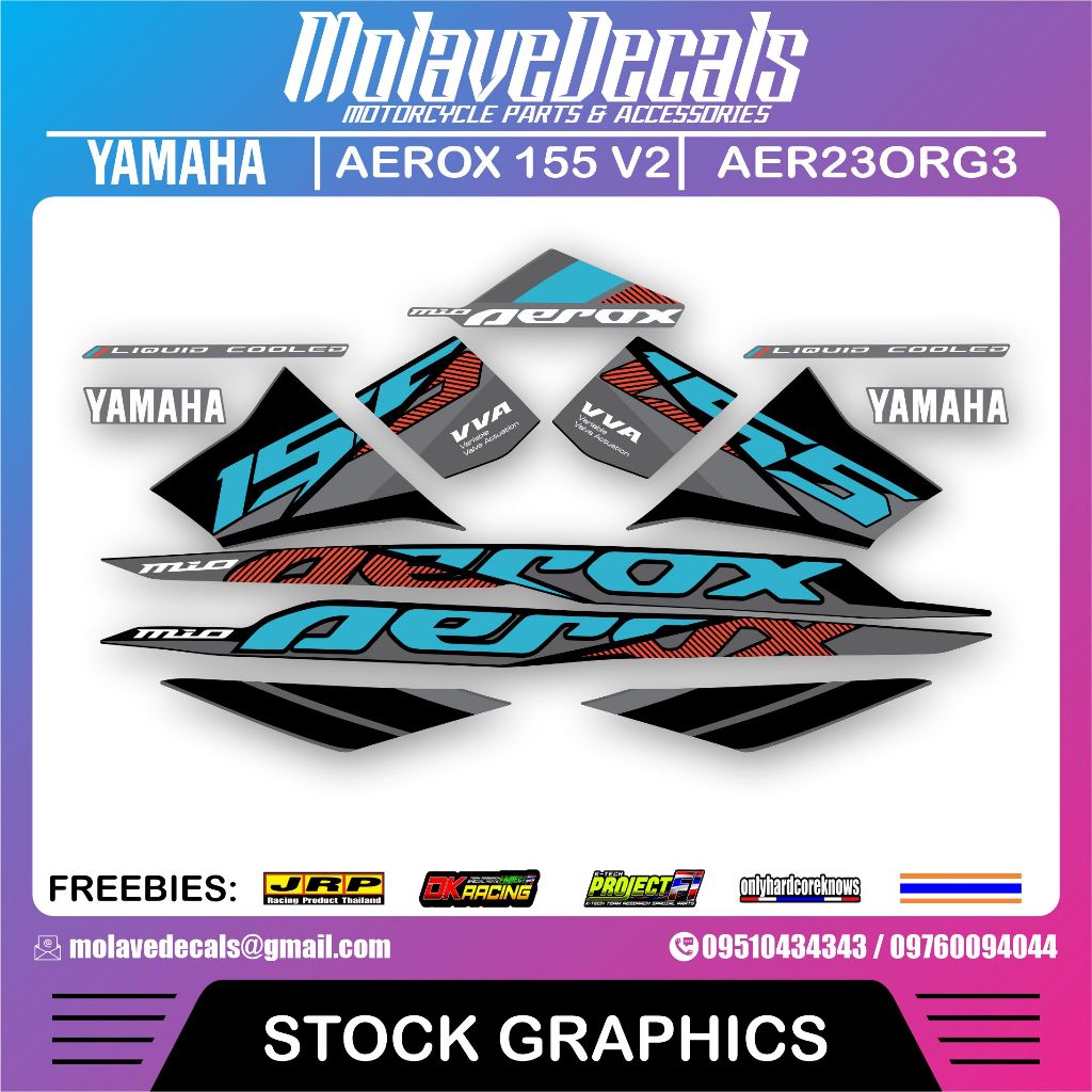 Yamaha Aerox 155 v2 2023 Stock Graphics Original 23ORG31 | Shopee ...