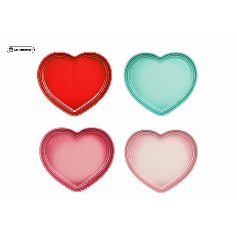 Le Creuset Stoneware Set of 4 Heart Plates ♥ La Seramika ♥ | Shopee ...