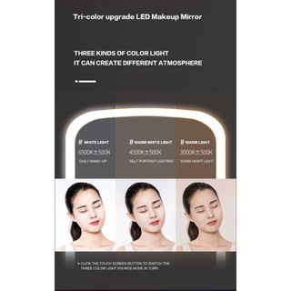 Xiaomi Mijia LED Makeup Mirror Touch Switch Control with led Light ...