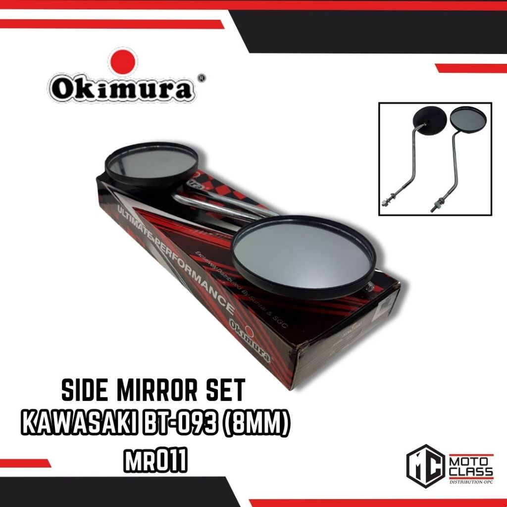 OKIMURA ROUND SIDE MIRROR SET KAWASAKI BT-093 (8MM) MR011 | Shopee ...