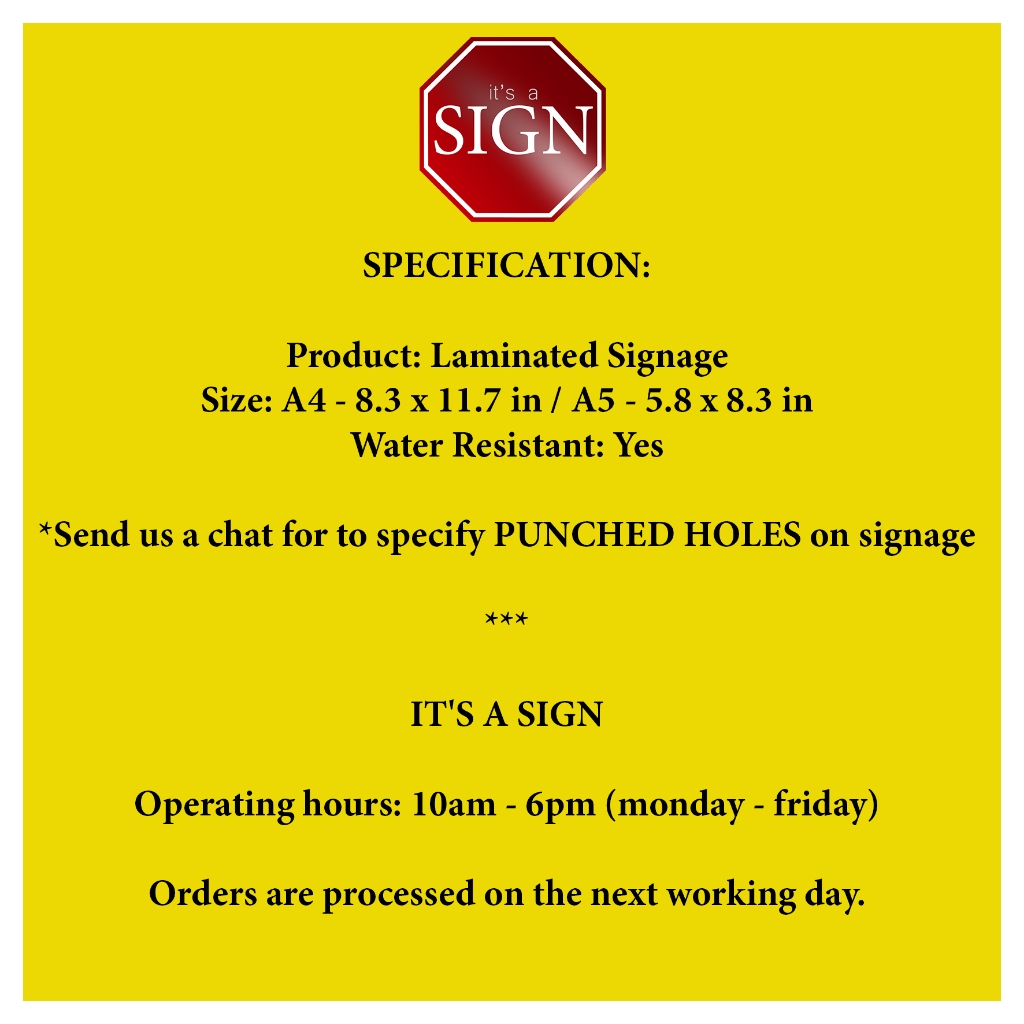 Pay as You Order Store Sign - Laminated Signage - A4 / A5 Size | Shopee ...