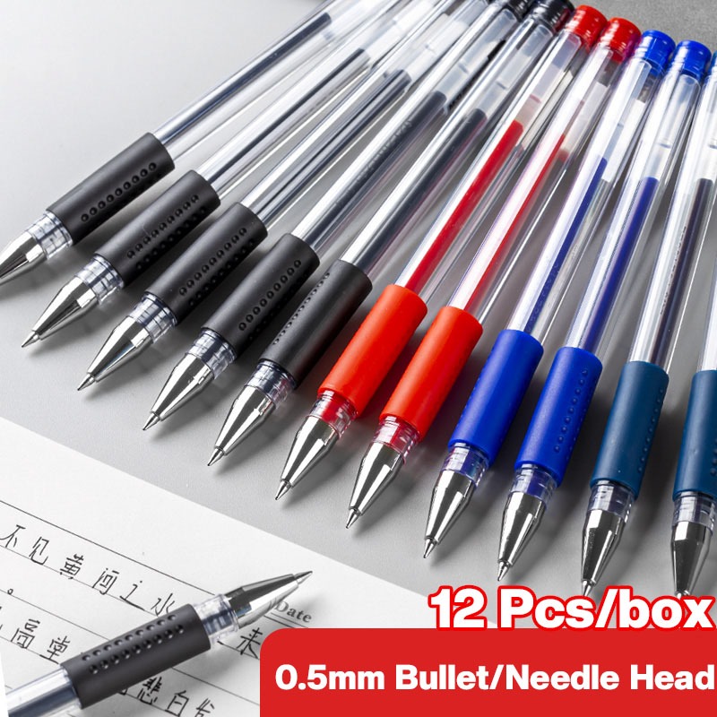 12 Pcs/box Gel Pen Set 0.5mm Sign Pen Black Blue Red Ink Pens Neutral ...