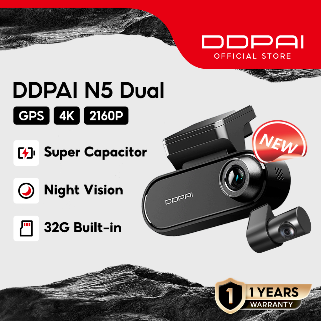 DDPAI N5 Dual DashCam 4K Ultra HD GPS Mapping D² Dual-Channel Storage Super Capacitor | Shopee ...