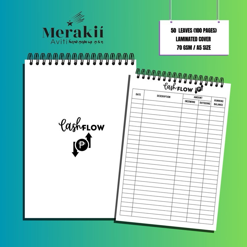 CASH FLOW NOTEBOOK | A5 | 50 LEAVES (100pages) | Shopee Philippines