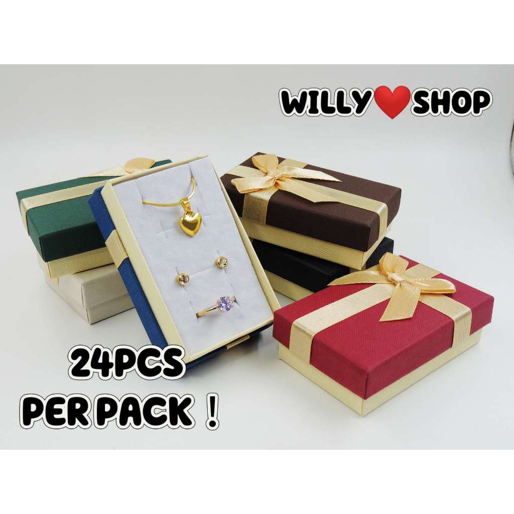 #WILLY Jewelry Set Box Gift box BOX-056 24PCS PER PACK | Shopee Philippines