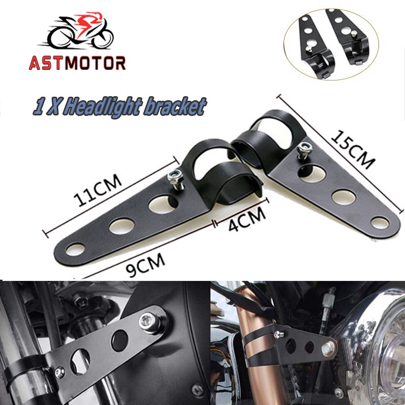 AST 28mm-43mm Universal Motorcycle Headlight Mounting Brackets Head ...