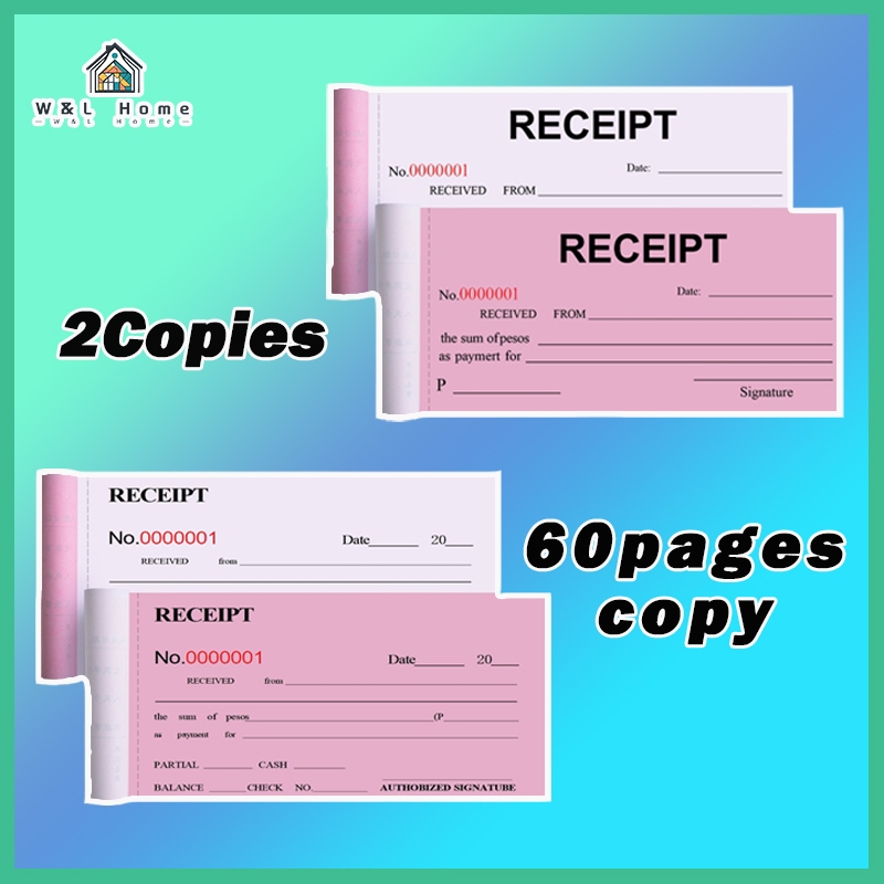 2-3Pages Receipt Resibo with Carbon High Quality Paper Duplicate ...